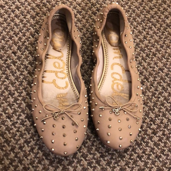 Sam Edelman | Shoes | Sam Edelman Beige Rock Stud Ballet Flats | Poshmark